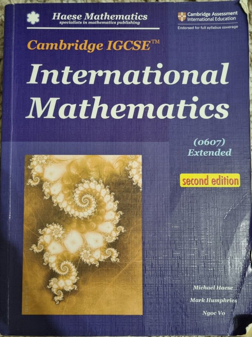 Haese Mathematics international mathematics 0607 extended second ...