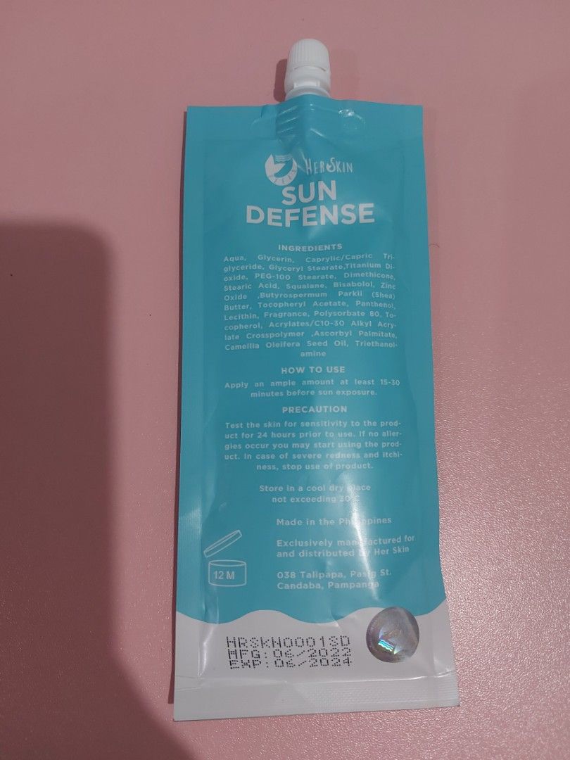Her Skin Sun Defense 50grams, Beauty & Personal Care, Face, Face Care on Carousell