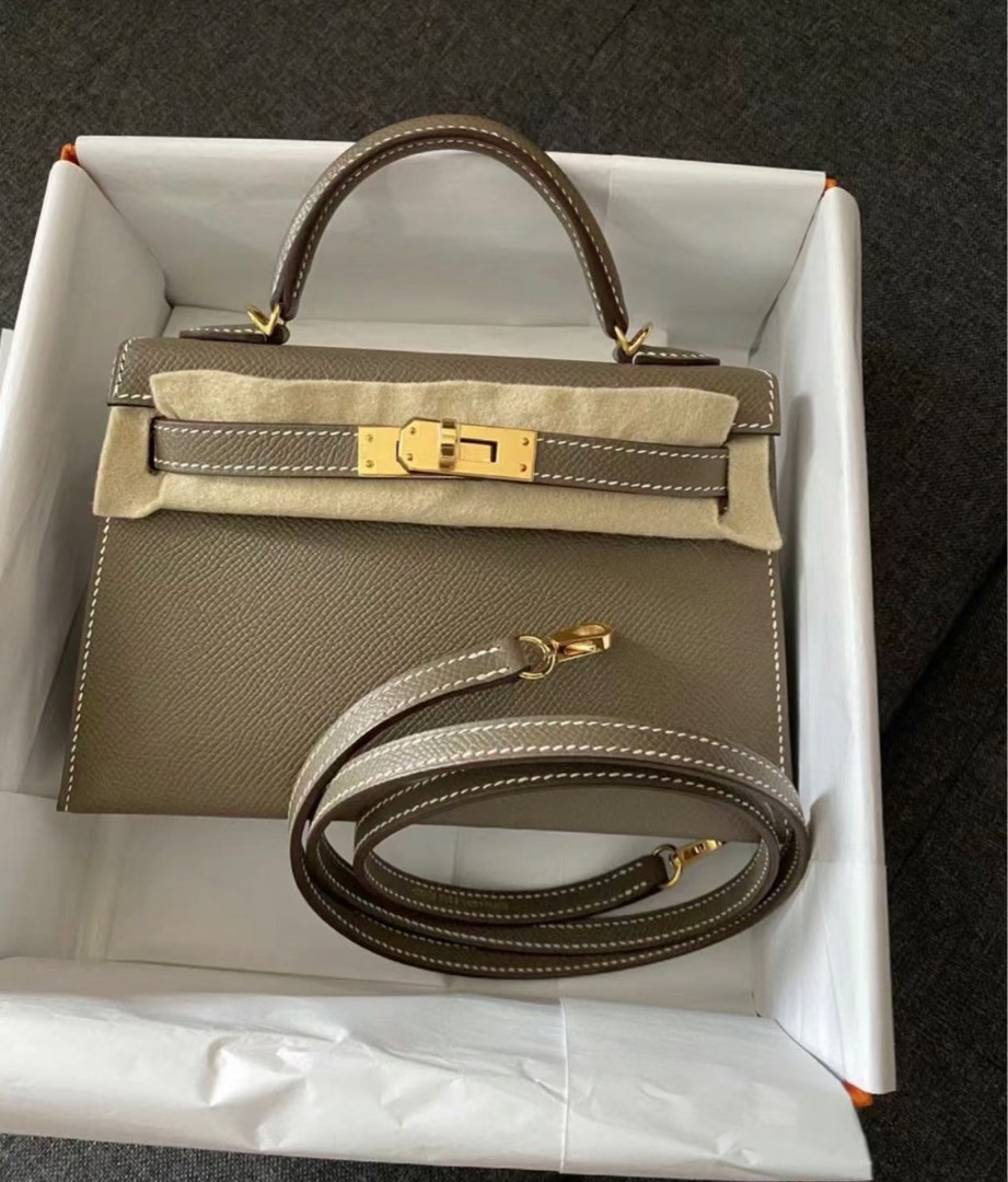 Hermes kelly 20 Etoupe ghw, Luxury, Bags & Wallets on Carousell