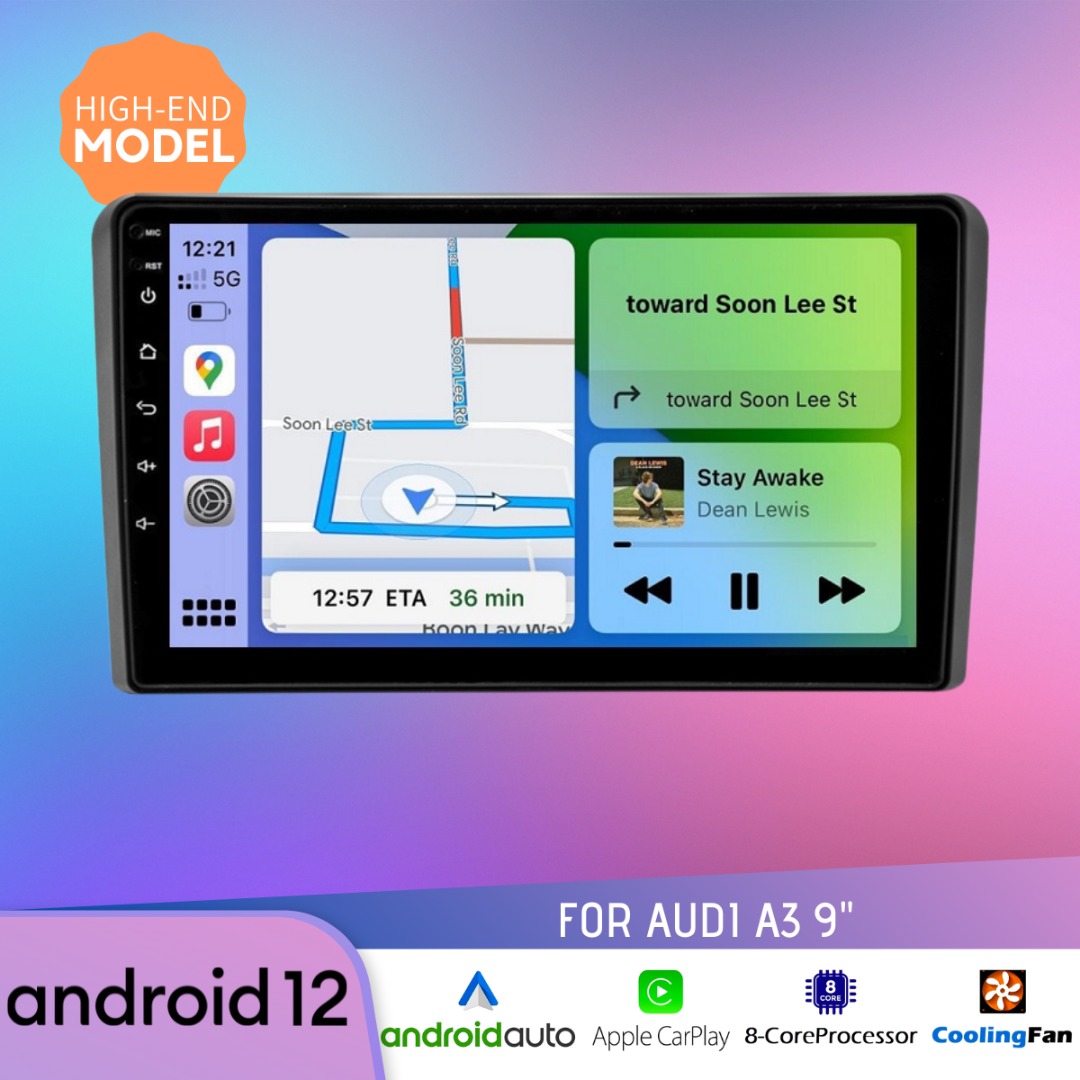 HIGH END AUDI A3 9 INCH 8 CORE ANDROID 12 PLAYER ANDROID HEAD UNIT ...