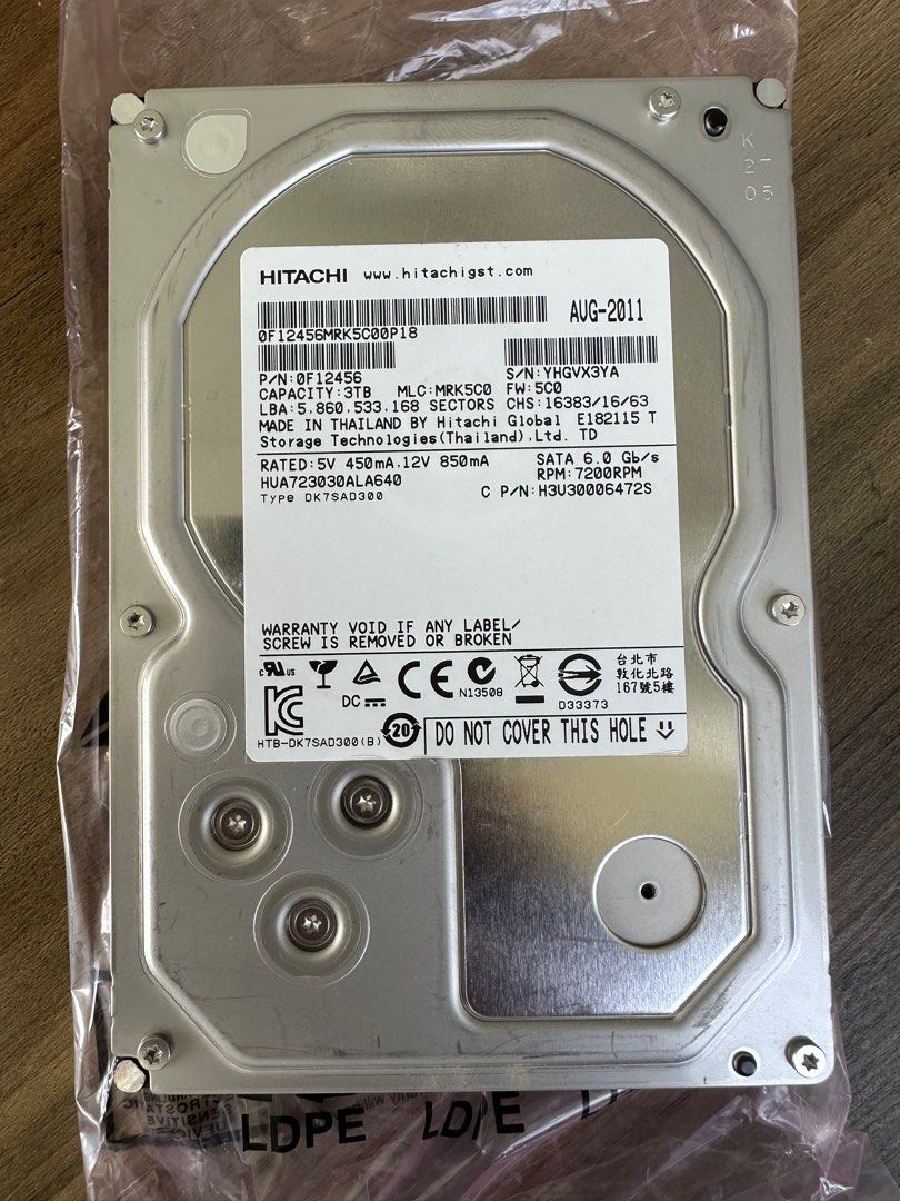 Hitachi Enterprise 3tb NAS PC Hard Drive Storage, Computers & Tech ...