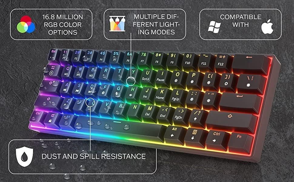 HK GAMING GK61 Mechanical Gaming Keyboard - 61 Keys Multi Color RGB ...