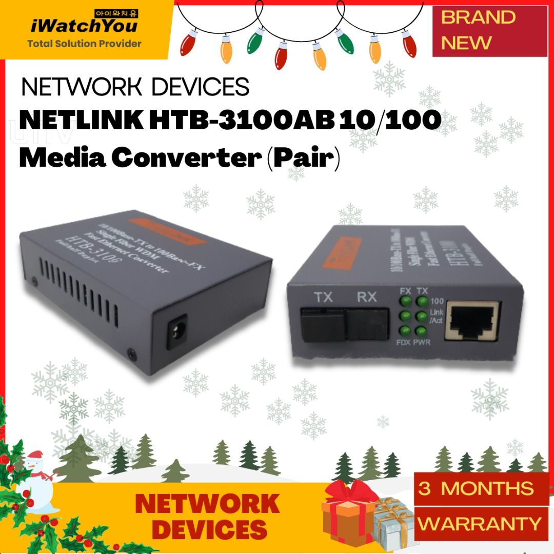 HTB-3100AB 10/100 Media Converter (Pair), Furniture & Home Living ...