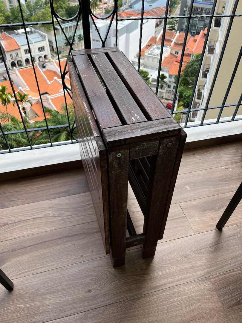 IKEA foldable balcony table, Furniture & Home Living, Outdoor Furniture ...