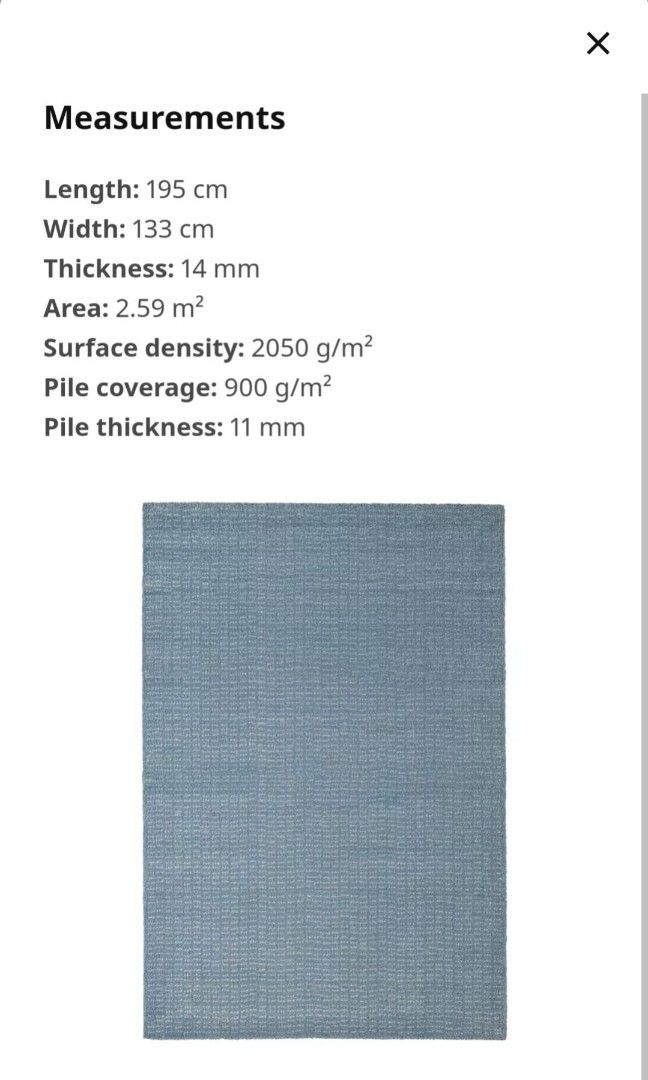 Ikea langsted rug, Furniture & Home Living, Home Decor, Carpets, Mats ...