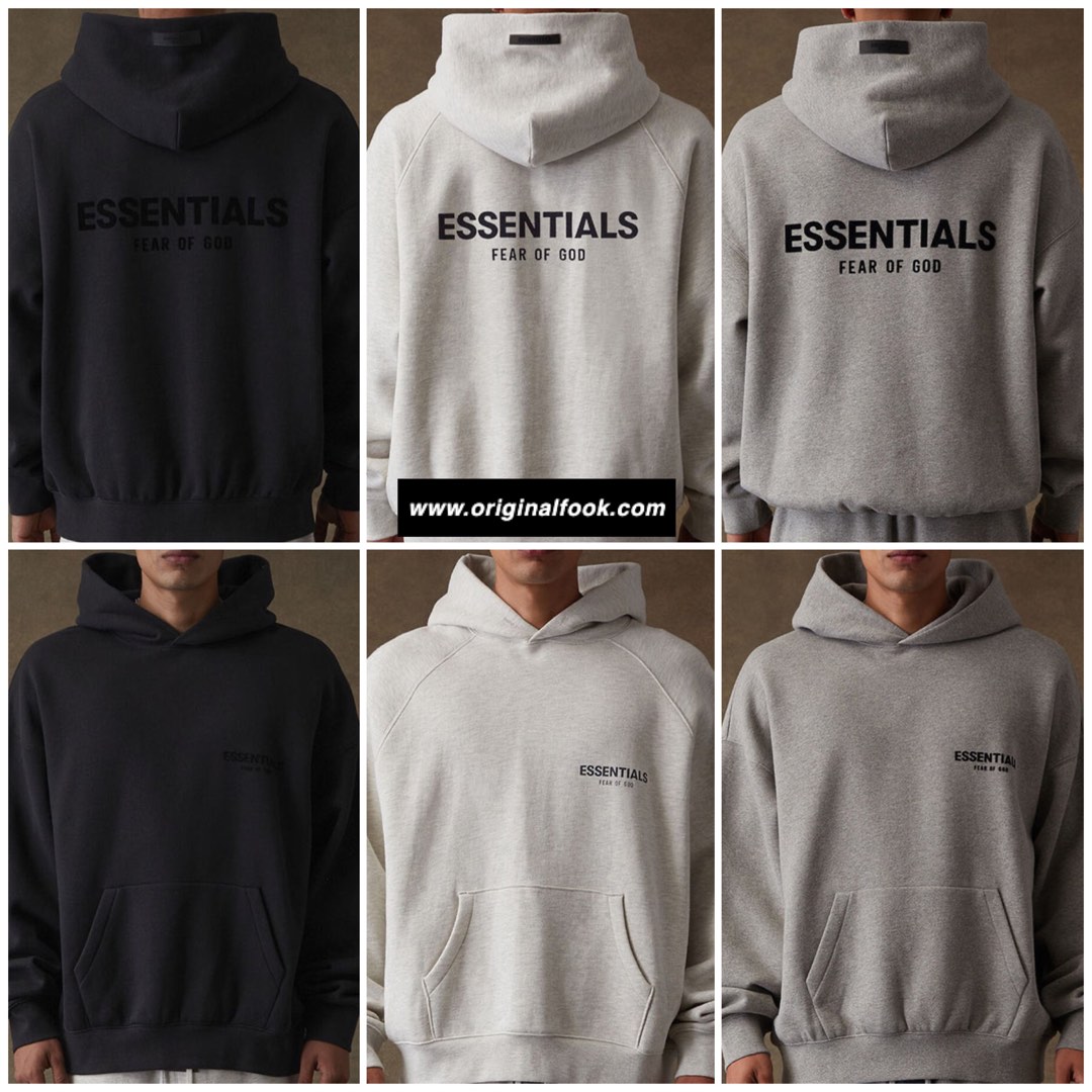 INSTOCK Fear Of God Essentials Front & Back Front Logo Hoodie, Men's Fashion, Tops & Sets ...