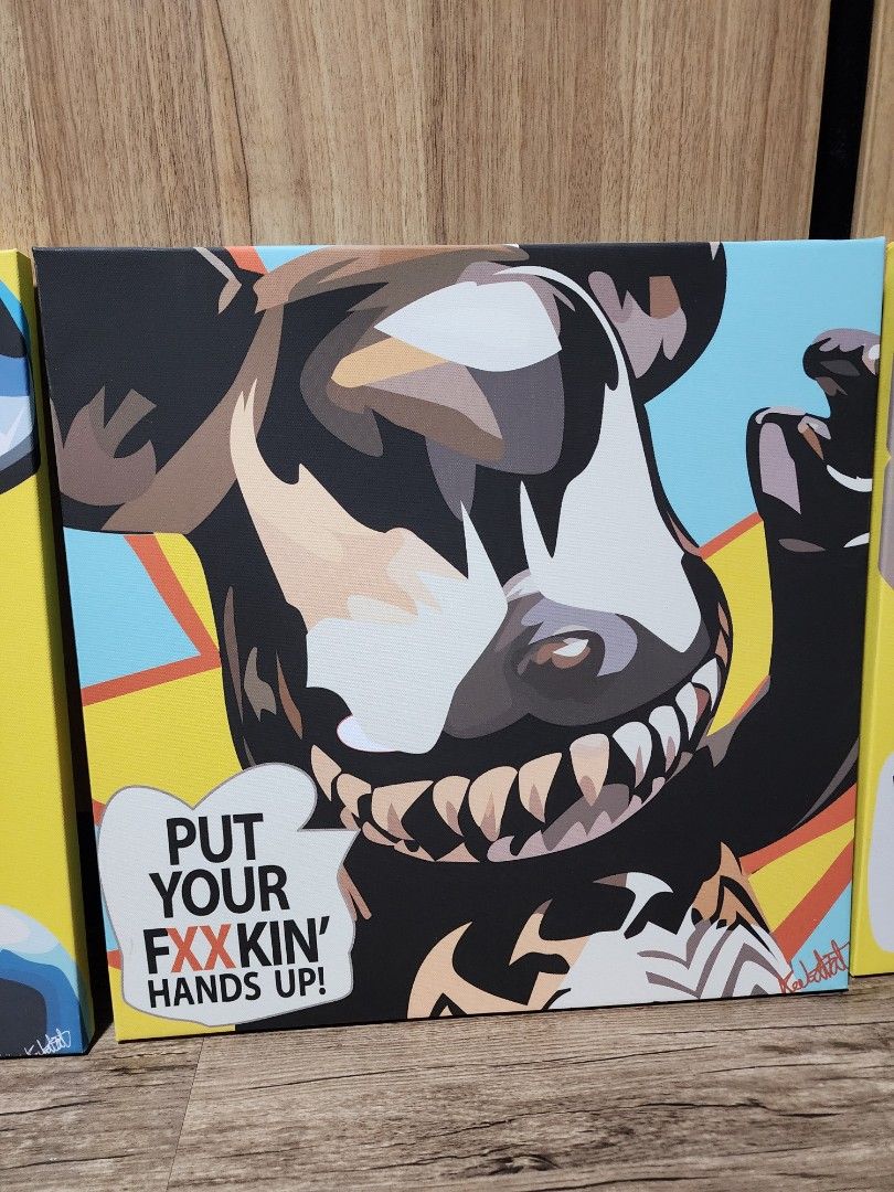 Kaws x Bearbrick pop art wall painting frame, Hobbies & Toys, Toys ...