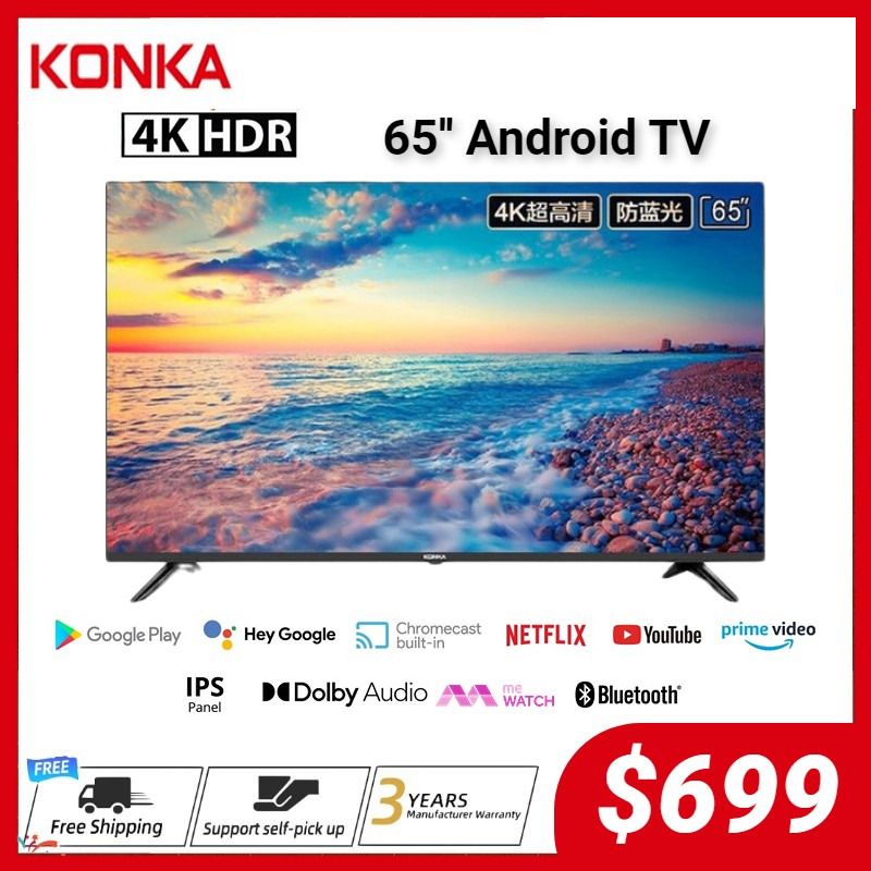 Konka 65 inch Google TV / 4K Smart TV / Netflix / Youtube, TV & Home Appliances, TV ...