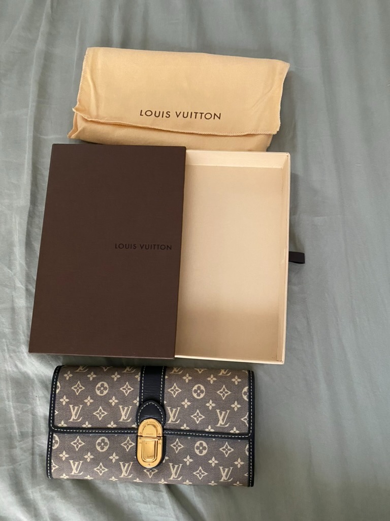 Louis Vuitton wallet in blue monogram canvas Idylle and blue leather ...