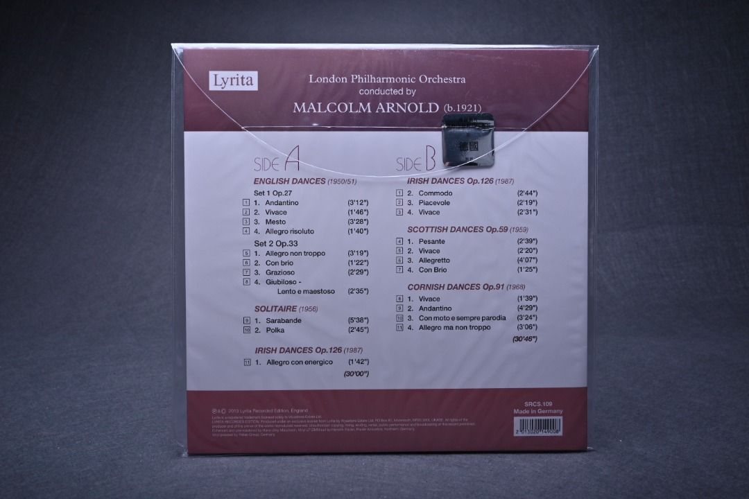 LP 黑膠唱片近乎全新, 只聽過一兩次, Malcolm Arnold - English, Irish, Scottish, Cornish ...