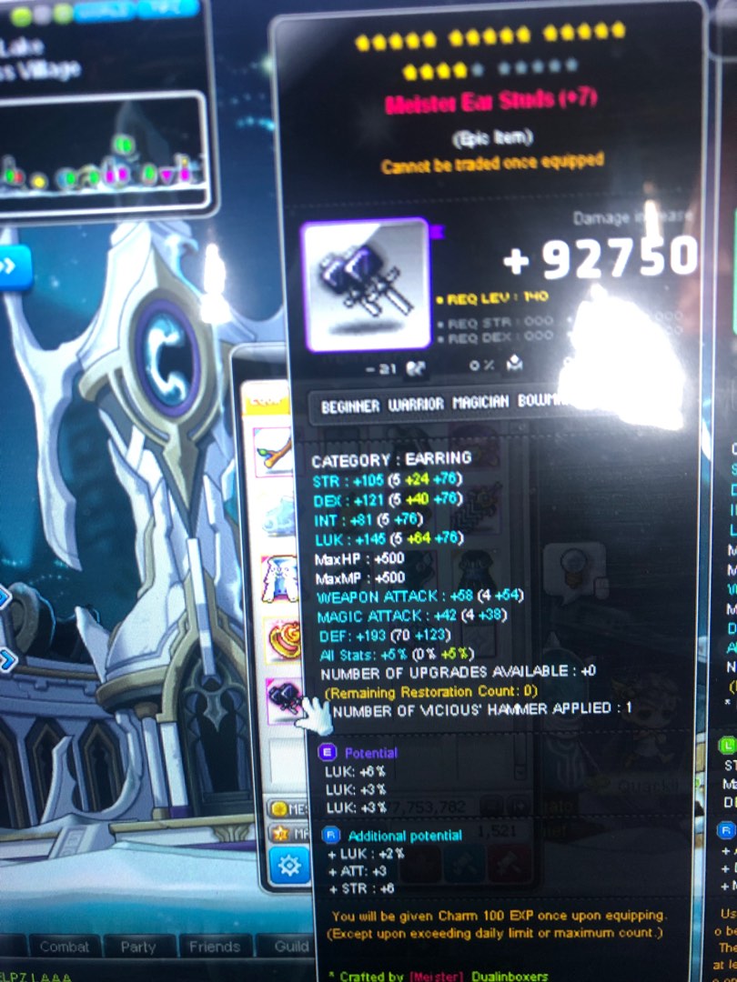 Maplesea Meister earring, Video Gaming, Gaming Accessories, In-Game ...