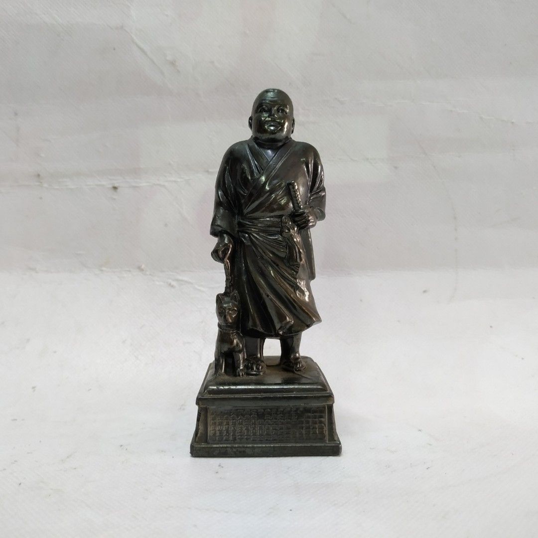 Metal Cast Mini Statue Takamori Saigo Vtg Ueno Landmark Last Samurai ...