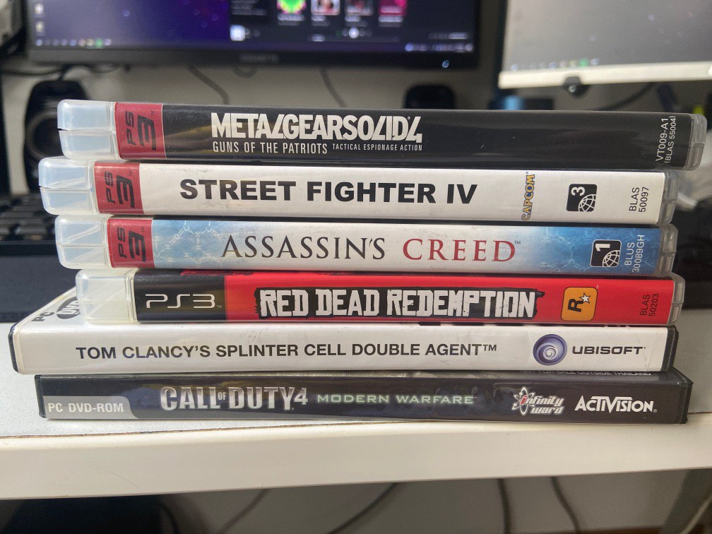 Metal gear solid 4, street fighter 4, assasin creed , red redemption and pc game - tom clancy ...