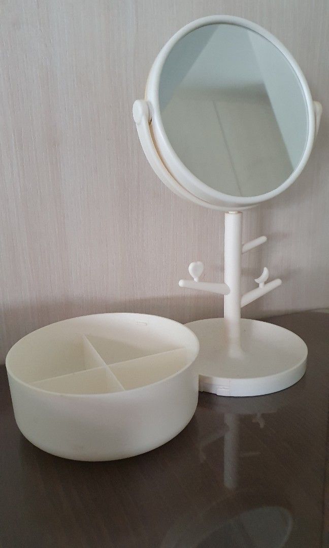 Miniso Desktop Mirror with Storage, Furniture & Home Living, Home ...
