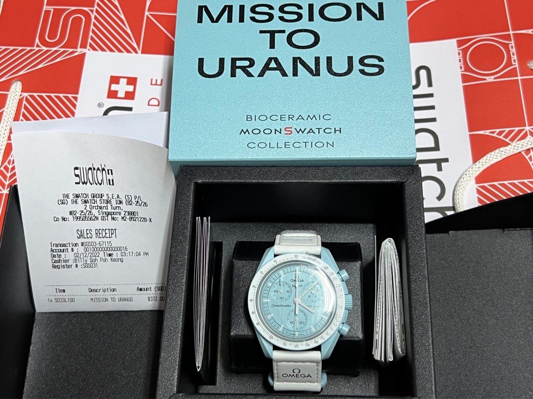 Mission to Uranus OmegaxSwatch, Luxury, Watches on Carousell