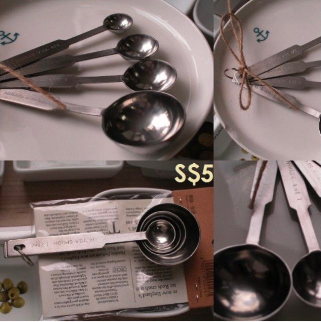 Muji scoop metal measuring spoons, Furniture & Home Living, Kitchenware ...
