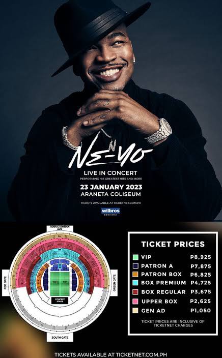 Patron B Ne Yo Concert Tickets Neyo Live In Manila Philippines Tickets
