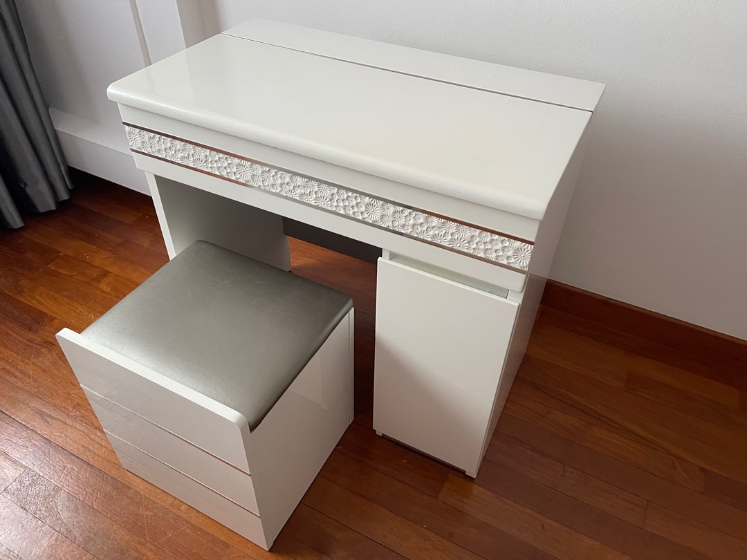 Nice White Bedside Dressing Table, Furniture & Home Living, Furniture ...