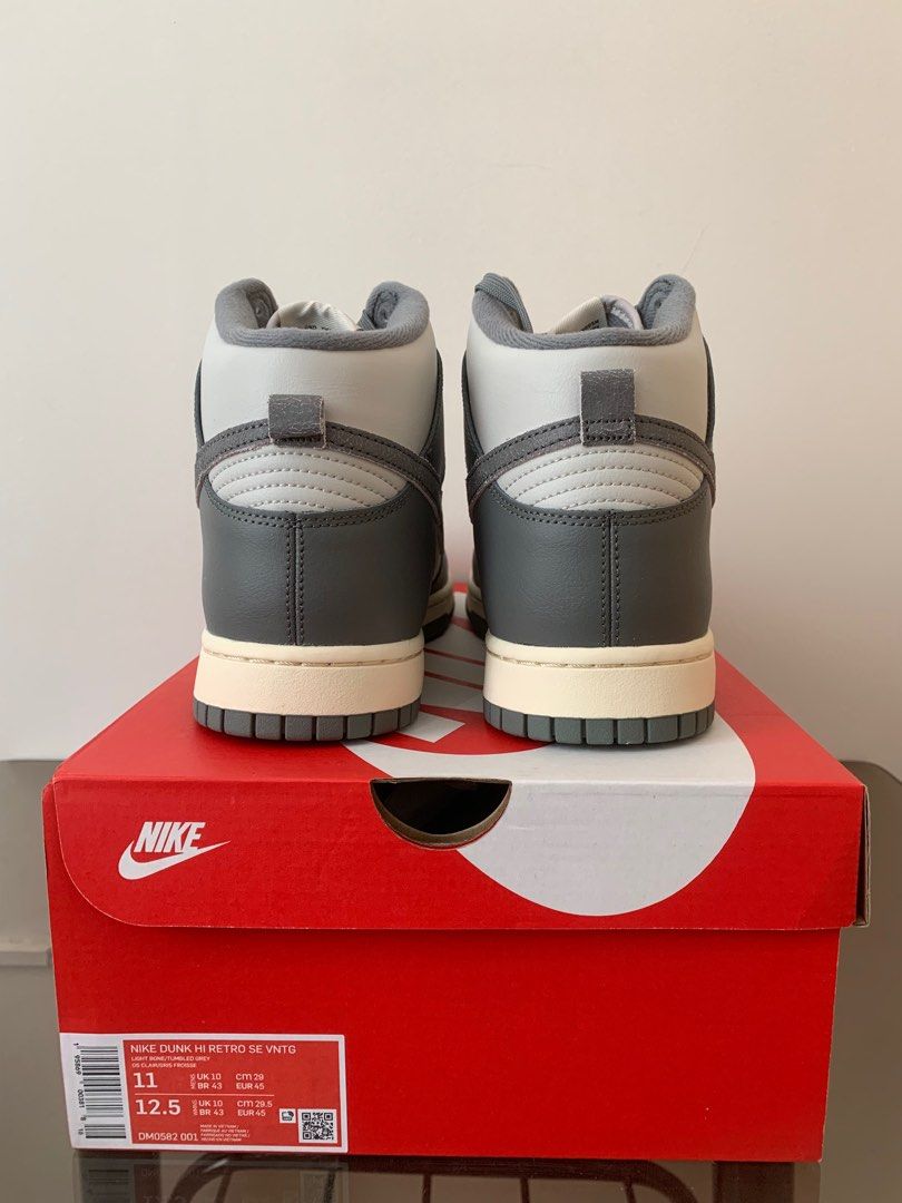 Nike Dunk High Vintage Light Bone Grey, Men's Fashion, Footwear ...