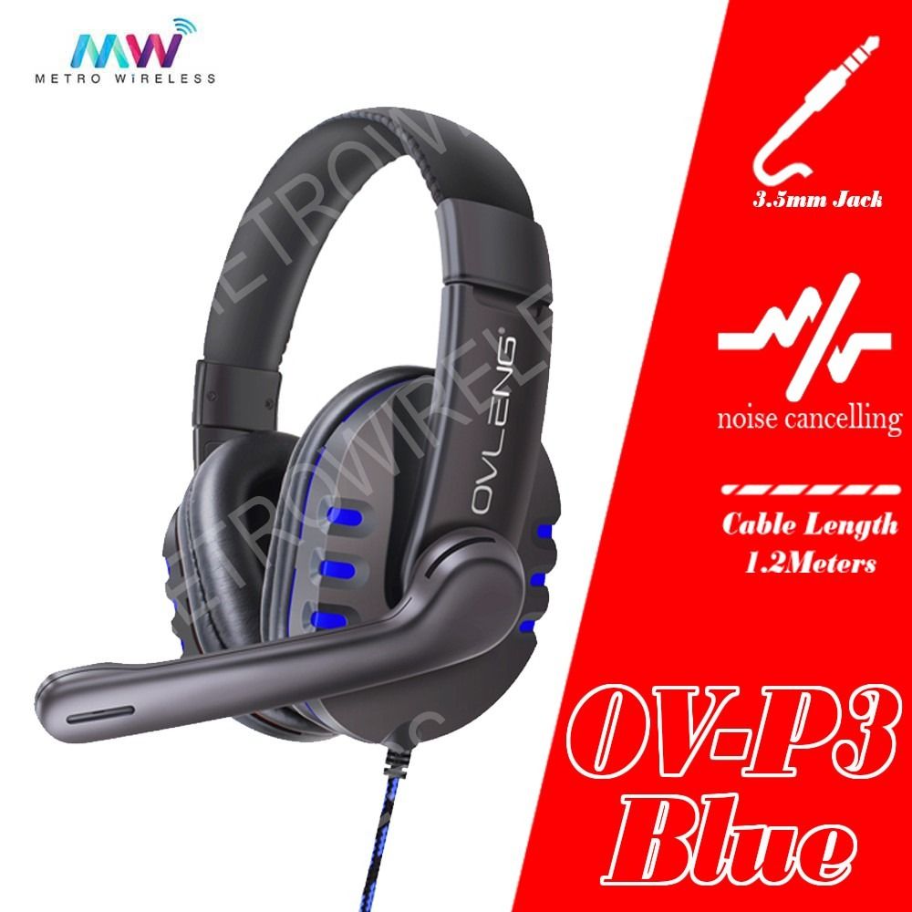 Original Ovleng P3 Gaming PC Laptop Headphones with Mic 3.5mm Stereo Noise Cancellation, Audio ...
