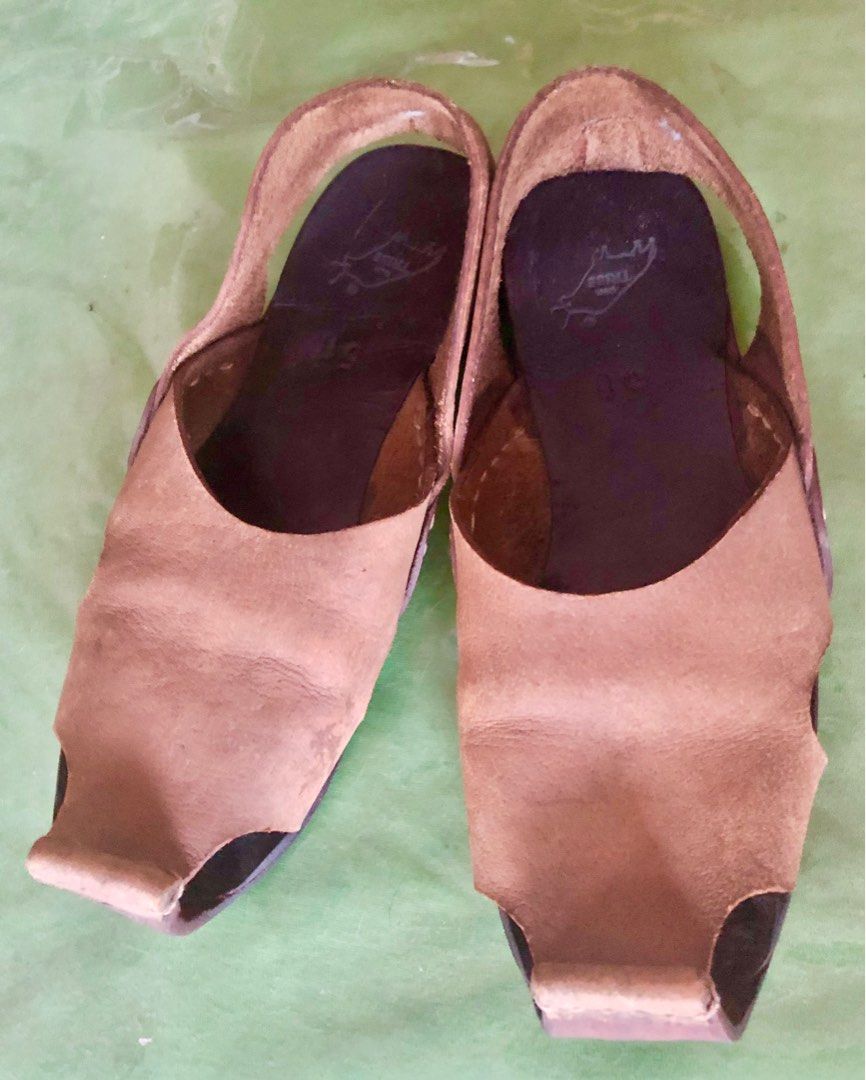 Our Tribe Leather Dwarf Sandals, Women's Fashion, Footwear, Flats ...