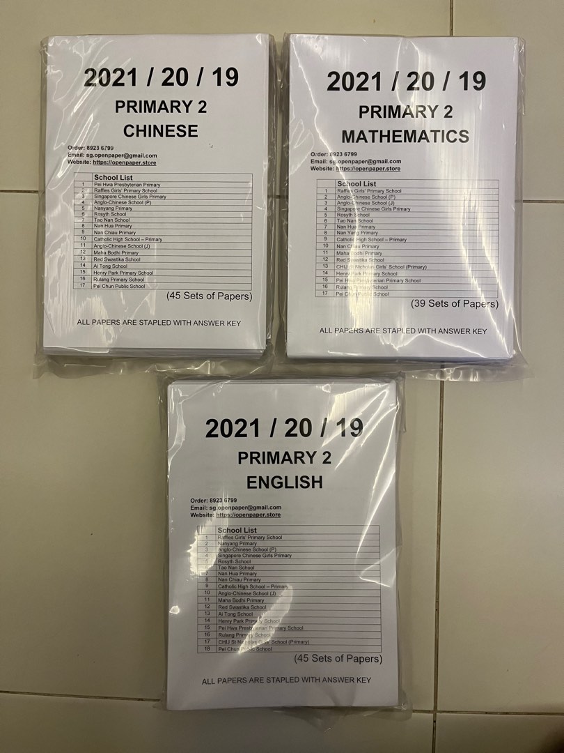 Past Year Exam Paper (Primary 2), Hobbies & Toys, Books & Magazines ...