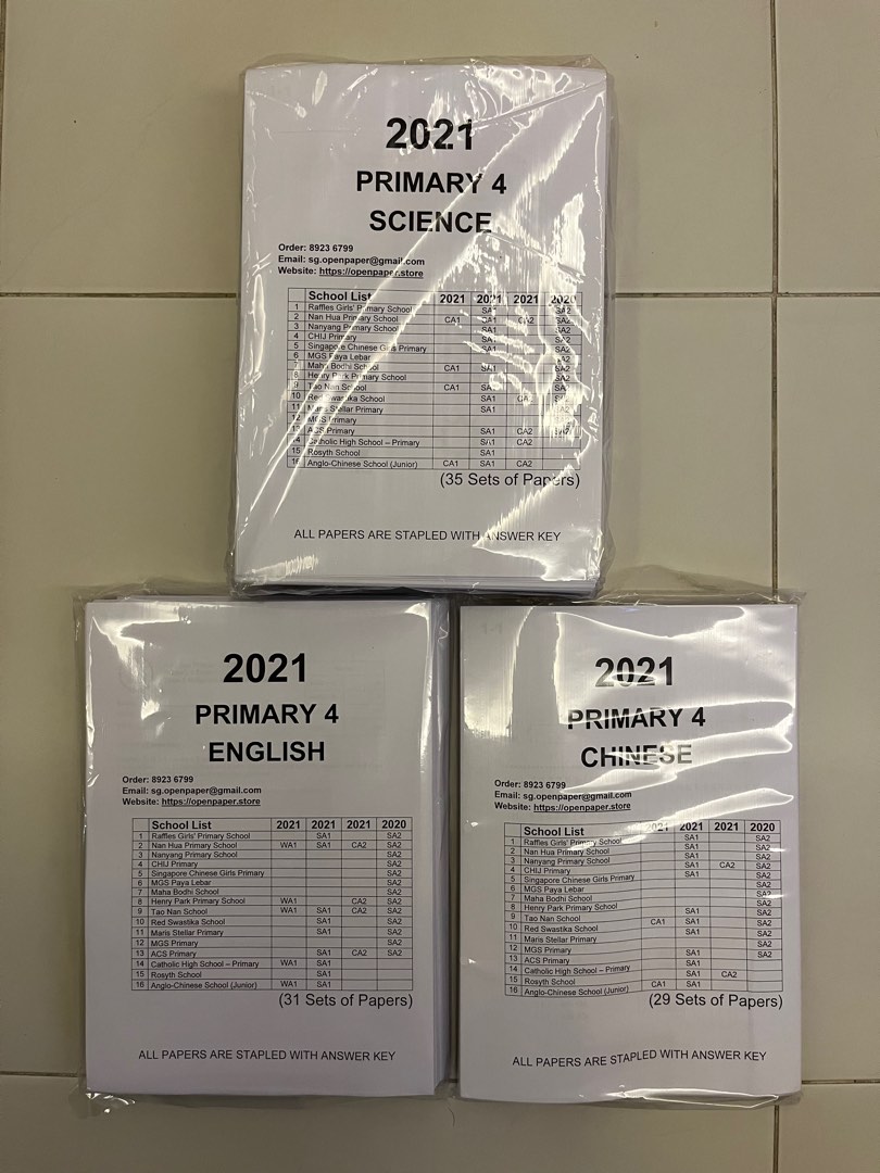 Past Year Exam Paper (Primary 4), Hobbies & Toys, Books & Magazines ...