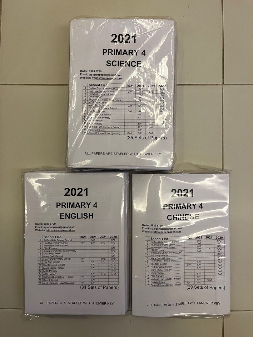 Past Year Exam Paper (Primary 4), Hobbies & Toys, Books & Magazines ...