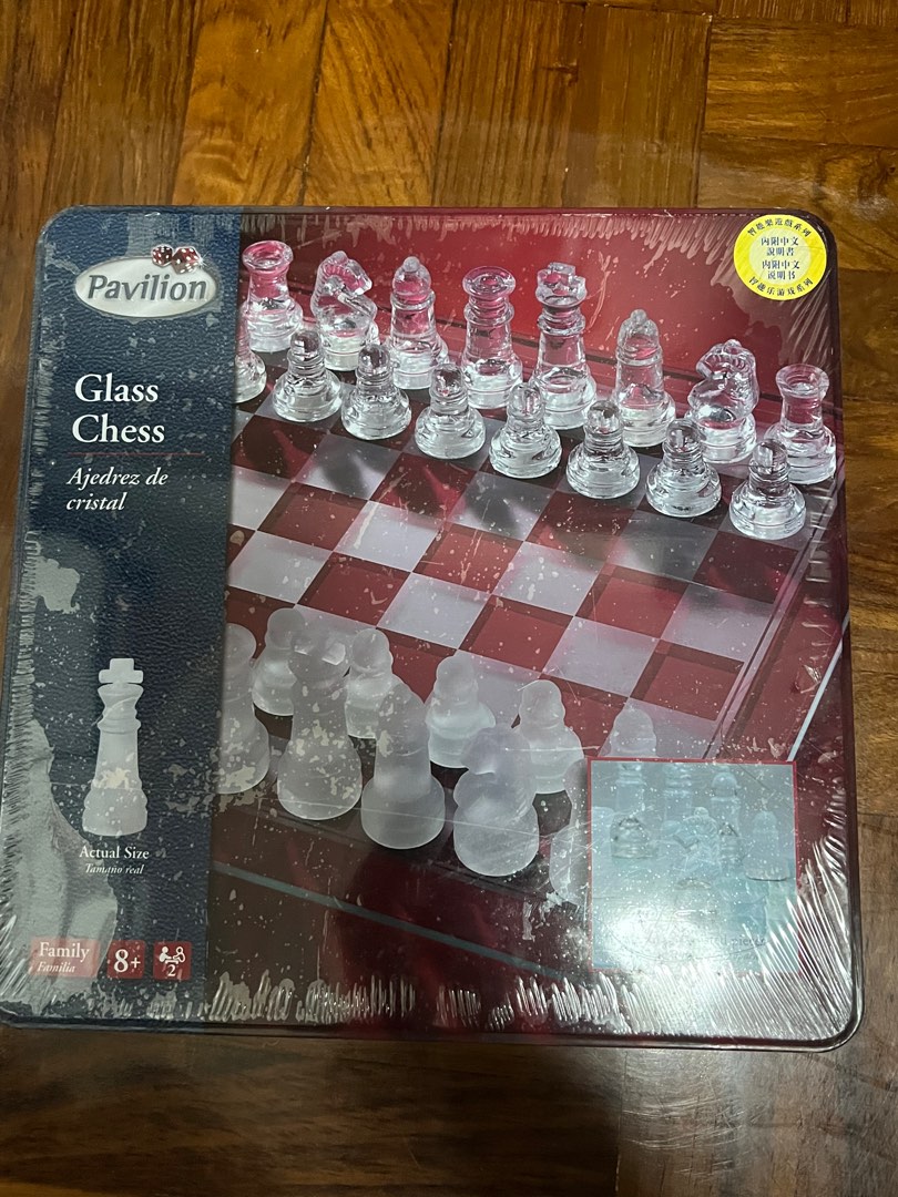 pavilion glass chess 國際象棋, 興趣及遊戲, 玩具 & 遊戲類 - Carousell