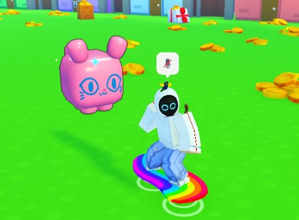 PET SIMULATOR X RAINBOW HUGE BALLOON CAT, Video Gaming, Gaming ...