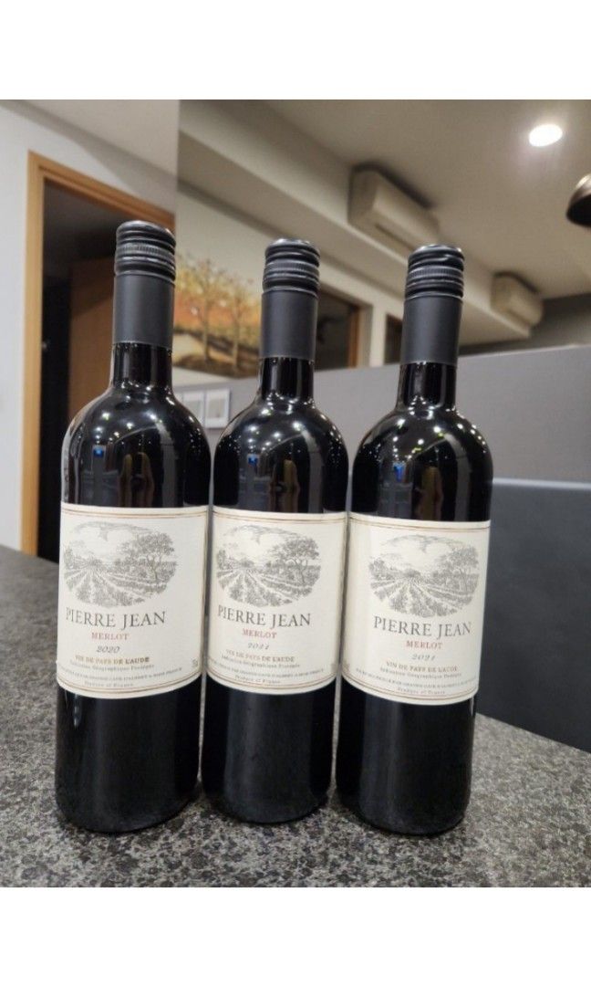 Pierre Jean Merlot 2021, Food & Drinks, Alcoholic Beverages on Carousell