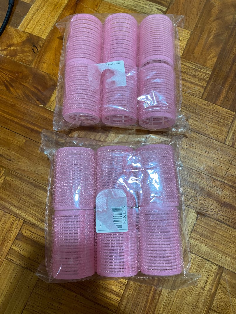 Pink Velcro Hair Rollers, Beauty & Personal Care, Hair on Carousell