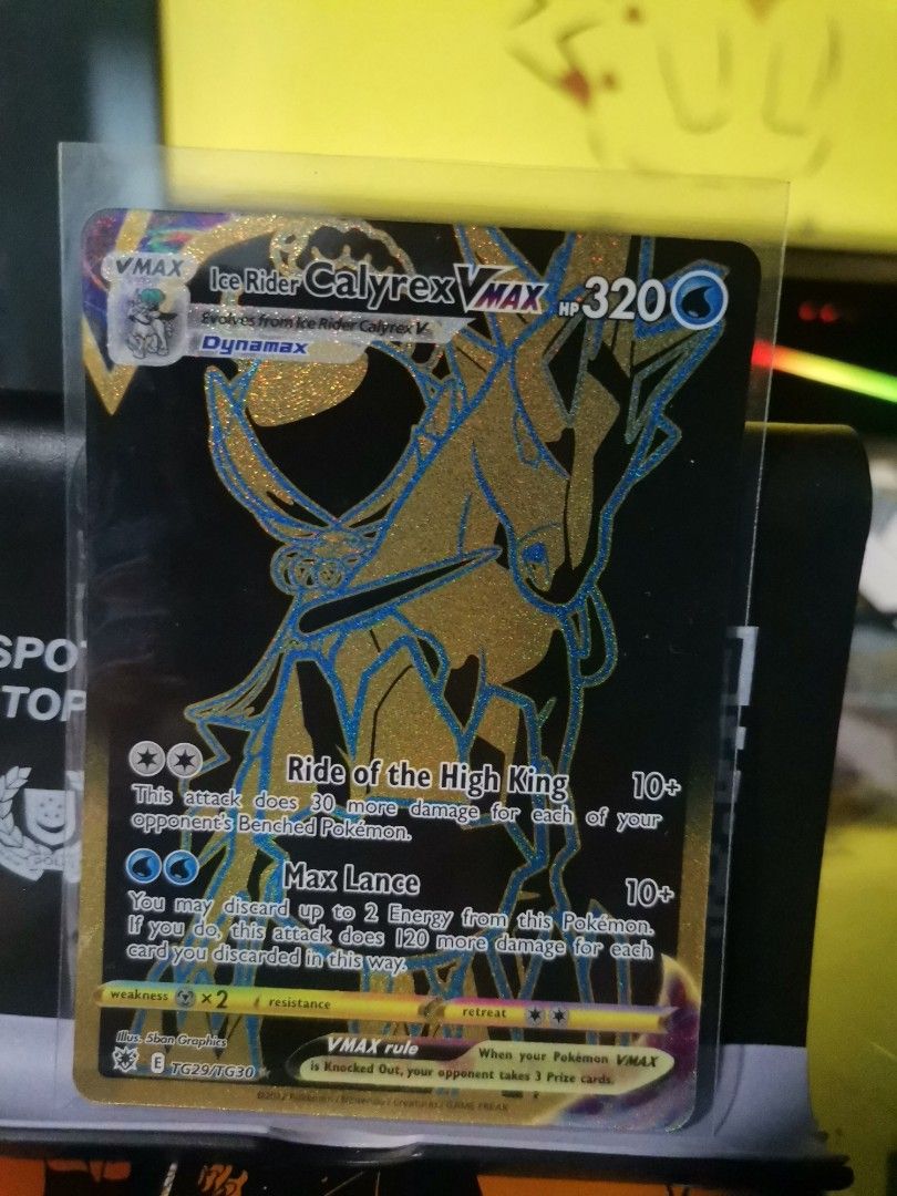 Pokemon Ice Rider Calyrex VMAX TG29/TG30 Gold Full Art Trainer Gallery ...