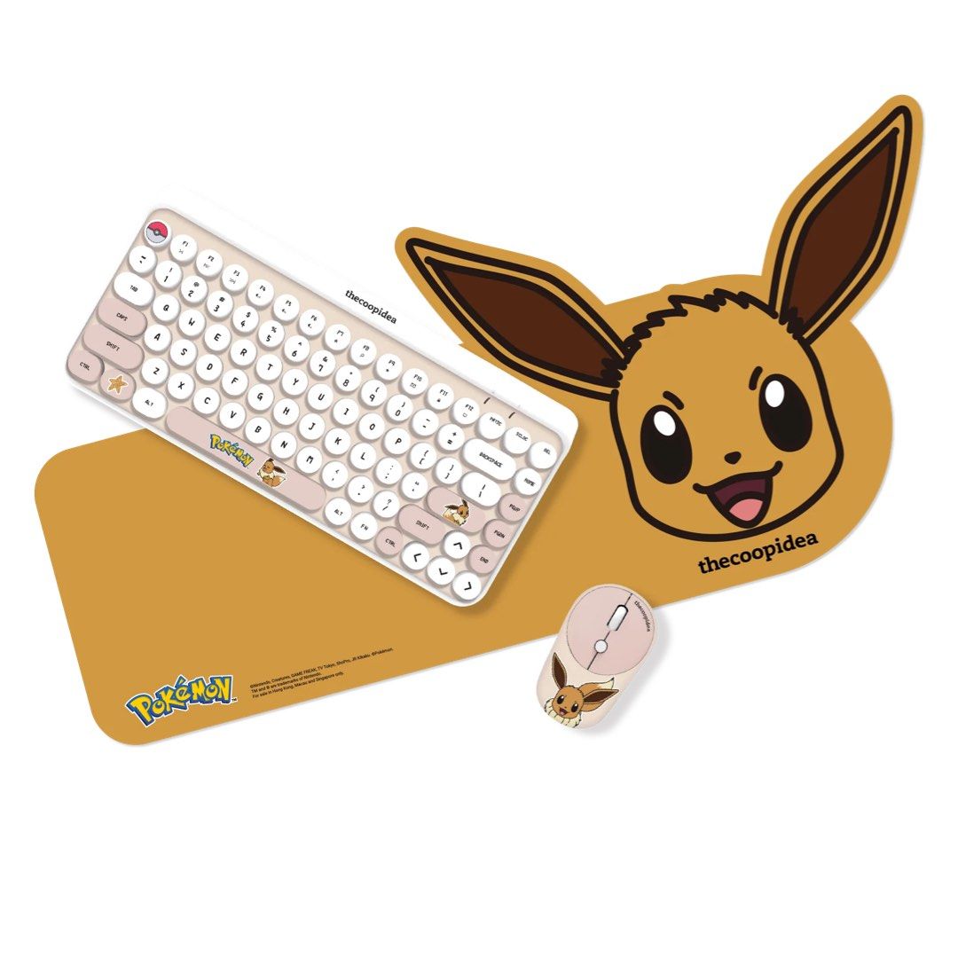 Pokémon TAPPY Wireless Keyboard & Mouse Set - Snorlax Pikachu Eevee ...