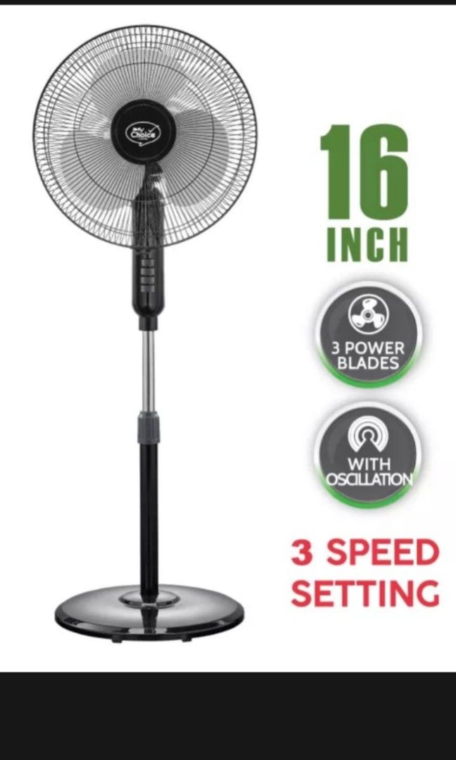 Powerpac (My Choice) 16 inch Stand Fan with 3-speed control ...