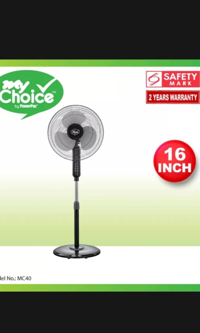 Powerpac (My Choice) 16 inch Stand Fan with 3-speed control ...
