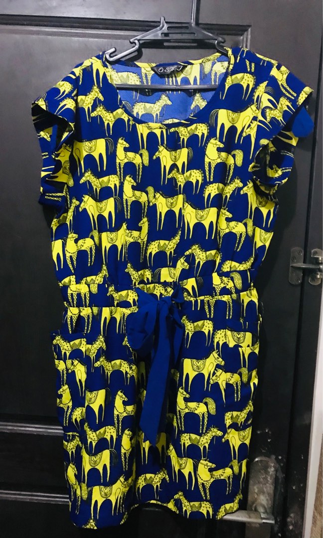 Pretty Blue & Yellow Dress, Women's Fashion, Dresses & Sets, Dresses on ...