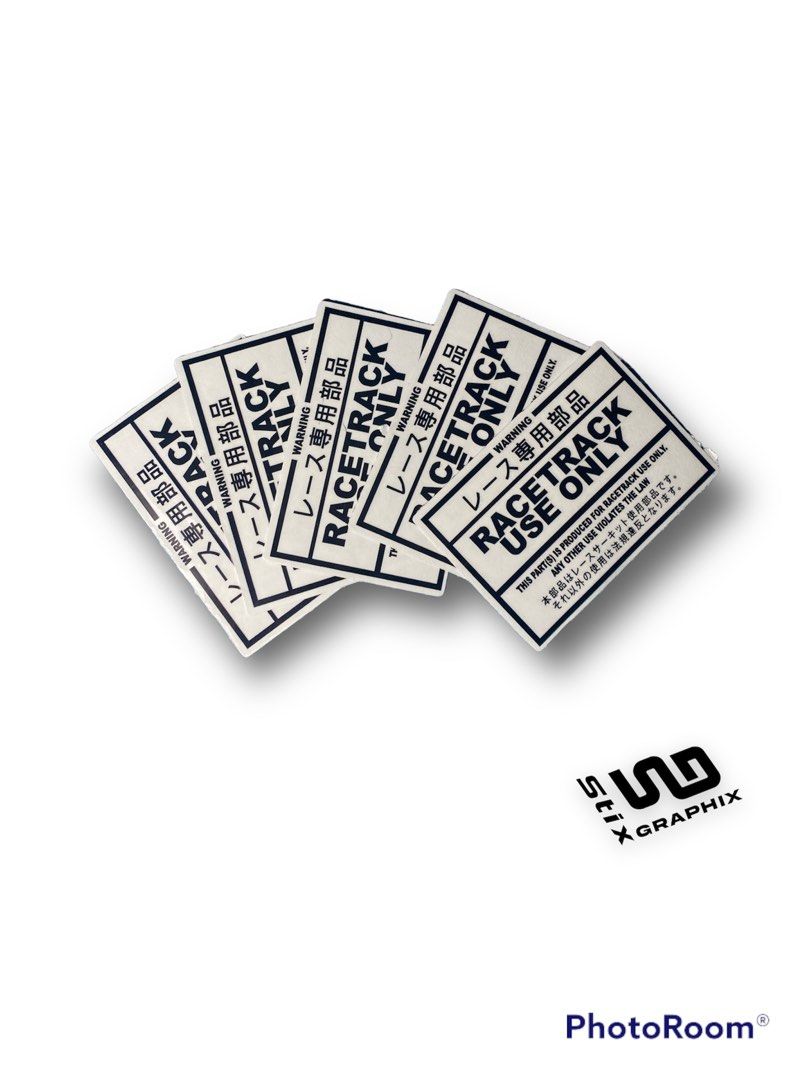 Race track use only sticker decal for car bike, Car Accessories ...