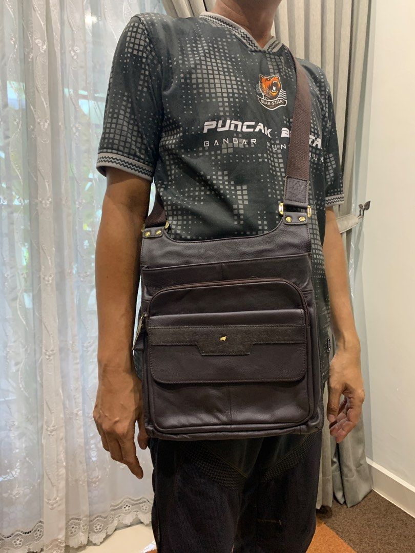 Rav Design full leather sling bag, Men's Fashion, Bags, Sling Bags on ...