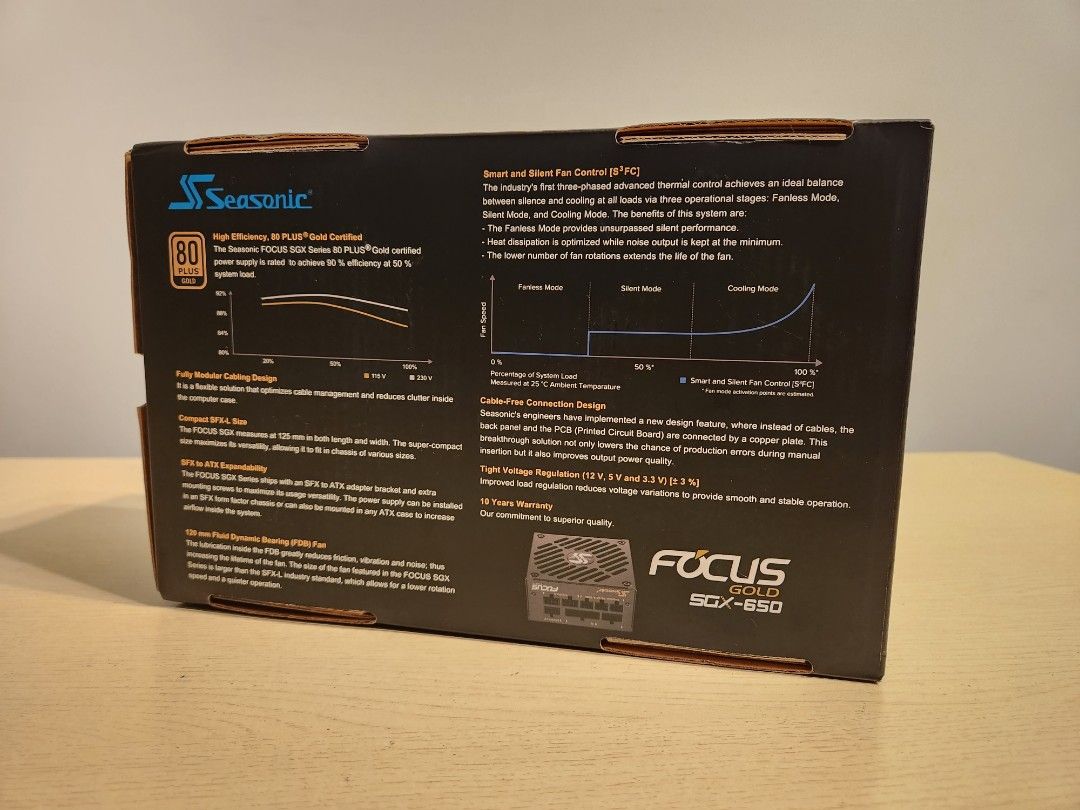 Seasonic Focus SGX 650W Gold Fully Modular SFX Small Form Factor PSU 10 ...