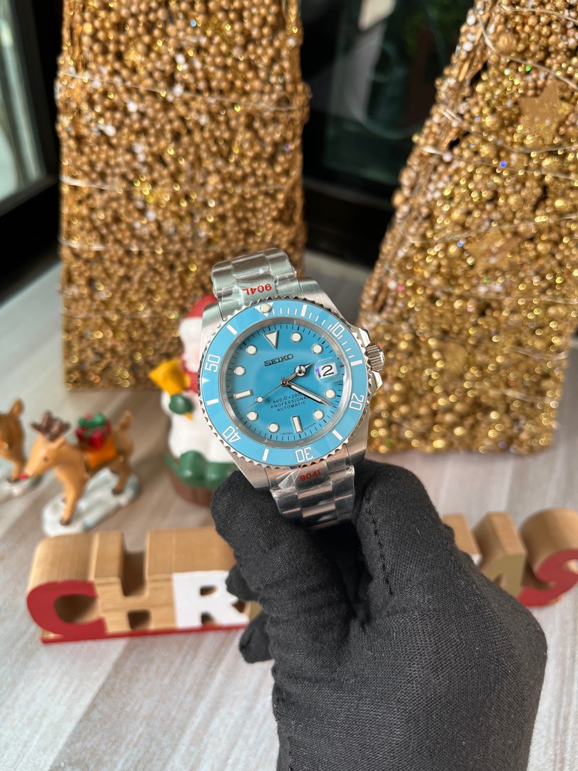 Seiko Tiffany Submariner mod, Men's Fashion, Watches & Accessories ...