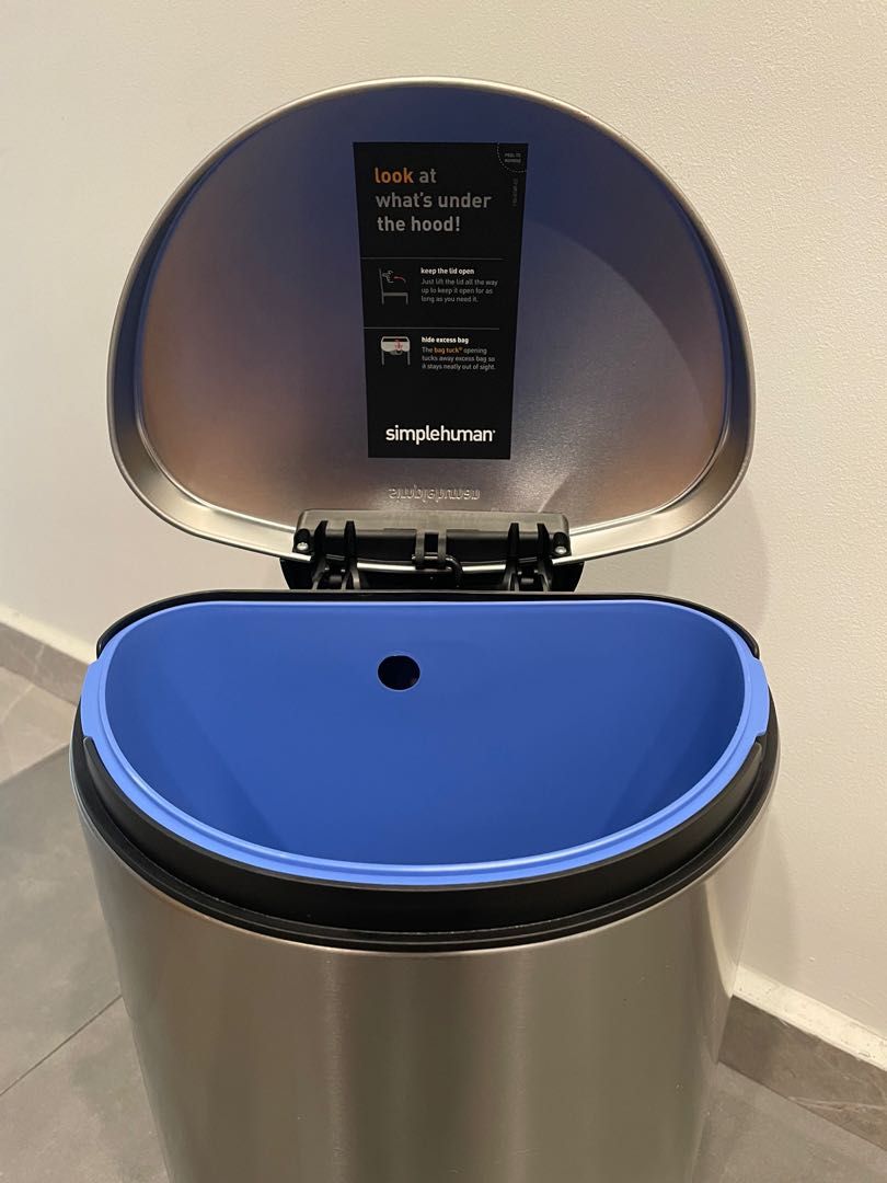 Simple Human semi round step trash bin 10L, Furniture & Home Living ...