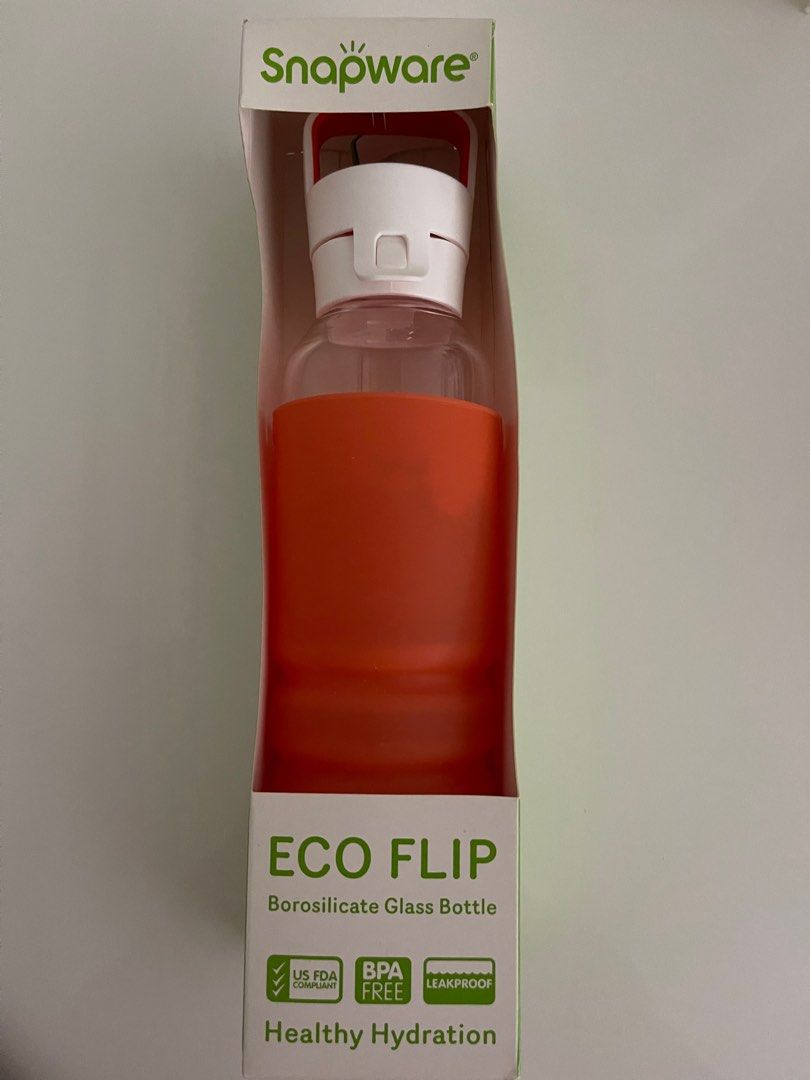 Snapware Eco Flip Glass Bottle 500ml, Furniture & Home Living, Kitchenware & Tableware, Water ...