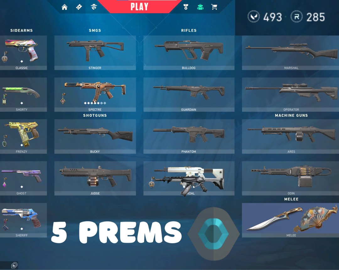 SOVEREIGN SWORD & CELESTIAL FAN 5 PREMIUMS VALORANT ACCOUNT//CHEAP ...