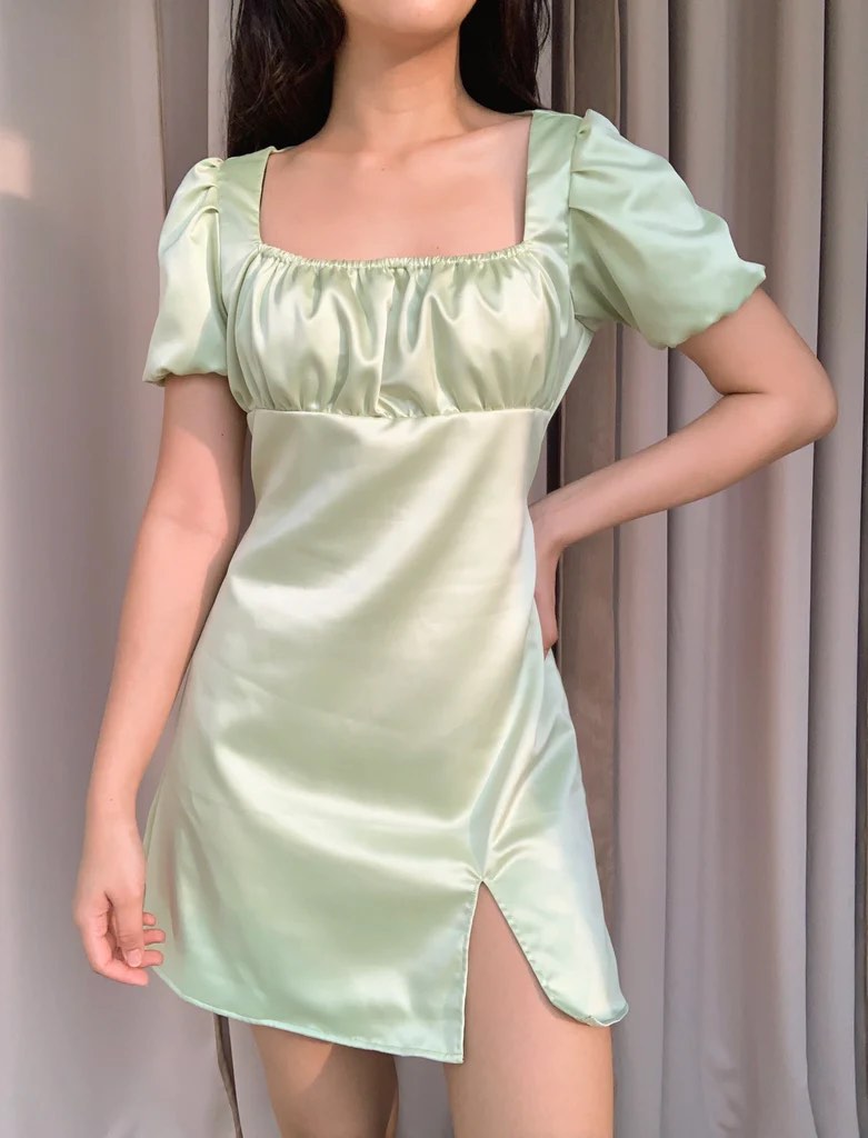 SUZY CLOTHING-Lily silk dress (AVOCADO), Women's Fashion, Dresses ...