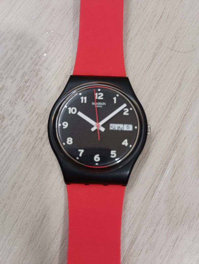 Swatch Swiss Watch Red, Women's Fashion, Watches & Accessories, Watches ...