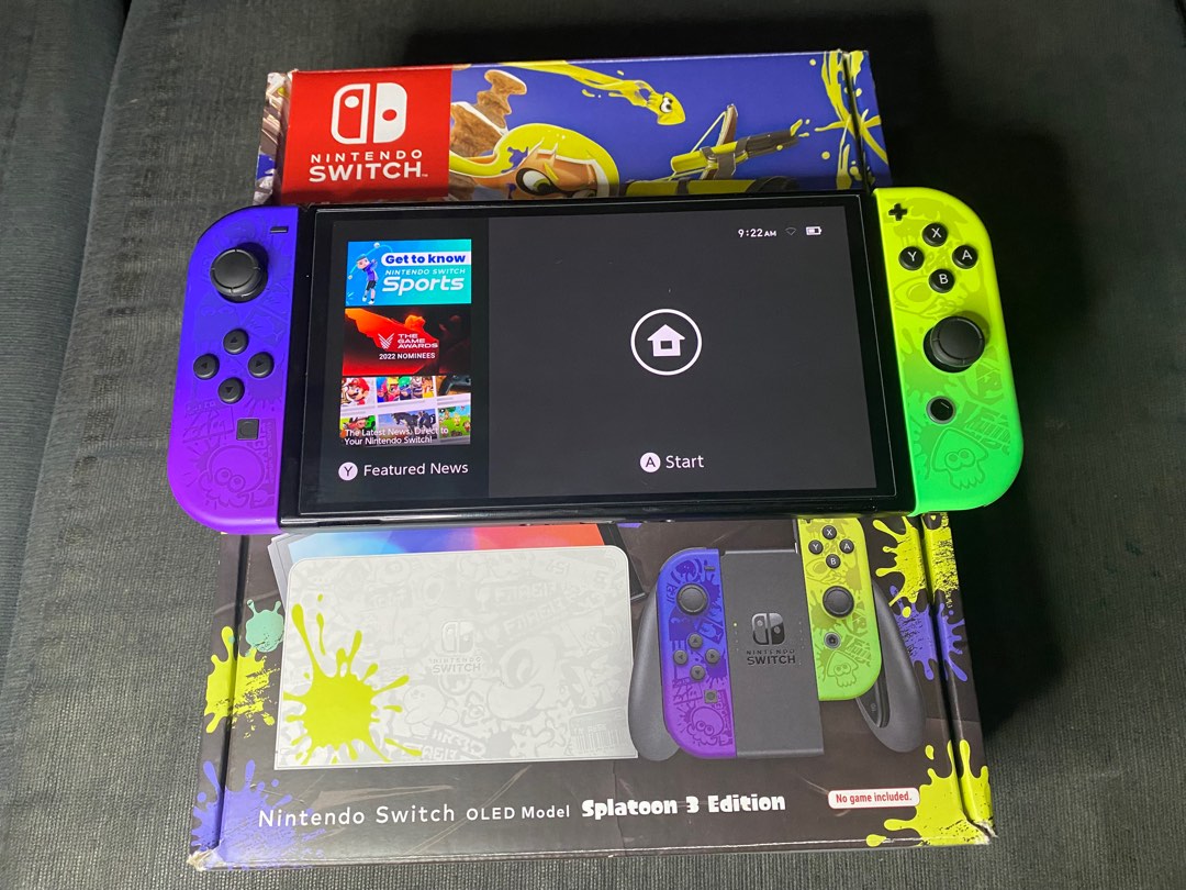 Switch oled splatoon edition good as new, Video Gaming, Video Game ...