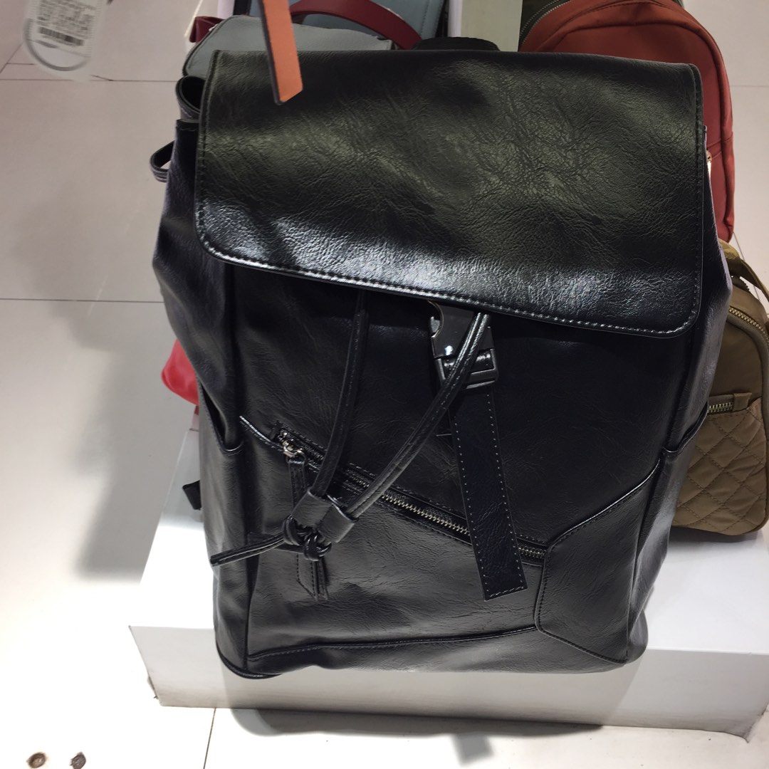 tas ransel jumbo ukuran besar big huge size backpack black leather ...
