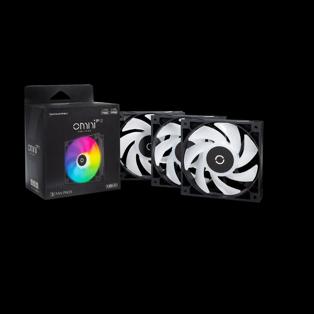 Tecware Omni P12 Fans, 3 Fan Pack Black/White), Computers & Tech, Parts ...