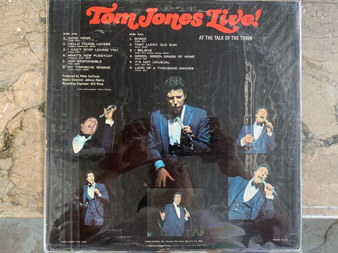 Tom Jones Live LP Vinyl Plaka, Hobbies & Toys, Music & Media, Vinyls on ...